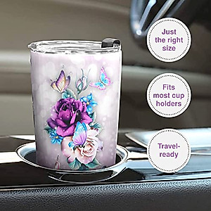 Daughter Rose 20oz Stainless Steel Tumbler - Daughter Gift from Mom - Birthday Gifts for Daughter, Daughter Christmas Gifts, Valentines Day Gifts for Daughters