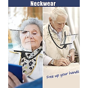 Magnifying Glass for Reading 5X Hands Free 5.3''x 8.7'' Magnifier Neckwear Large Full Page View, for Seniors, Men and Women, Magnifying Lens for Sewing Cross Stitch Needlepoint Jewelry Coins(Black)