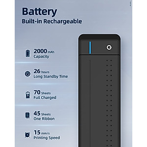 HPRT Portable Printer Wireless Bluetooth Thermal Transfer Mobile Printer Inkless Phone Compatible with Android and iOS, Laptop for Travel 8.5" X 11" US Letter&A4 Paper (USB Driver Included)