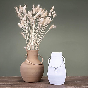 Foreside Home and Garden Natural Terracotta Decorative Metal Deco Handle Vase Large