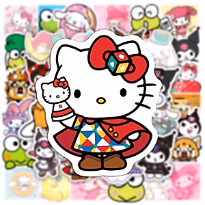 50 PCS Japanese Cartoon Stickers, Kawaii Anime Stickers Vinyl Waterproof Stickers for Laptop Water Bottle Skateboard Cars Bumper Sticker Decals for Kids Teens Girls Adults