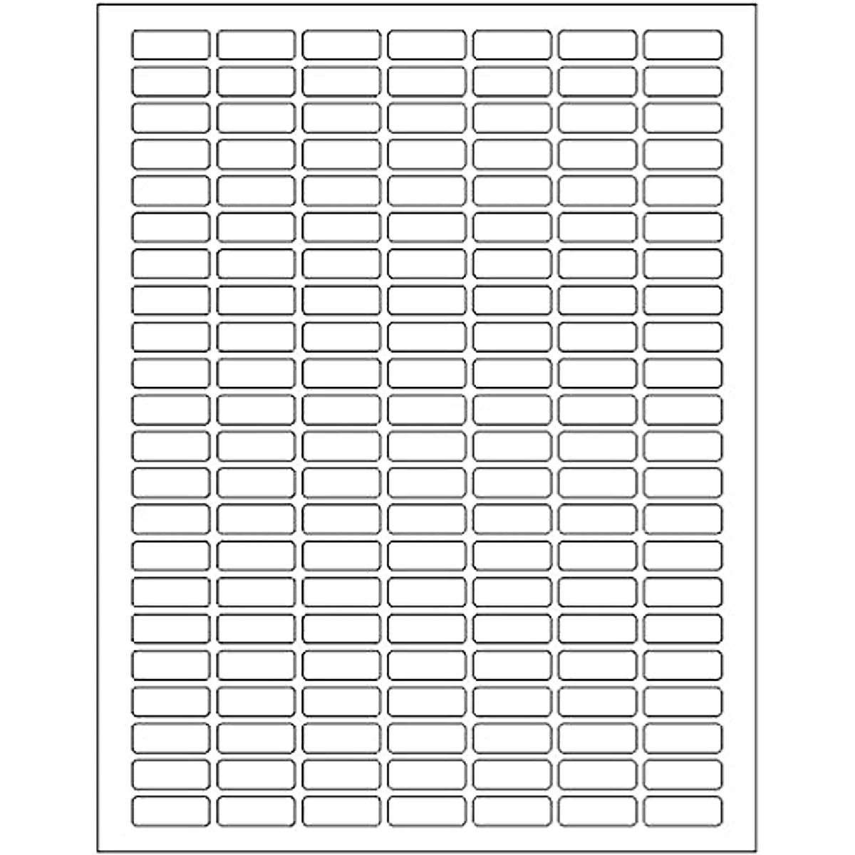 White Printable Labels Sheets + Bonus Color Labels Produce Excellent Results with Standard Laser Printer-Template Included! White Rectangular Stickers (1" x 0.375") - 7850 Pack