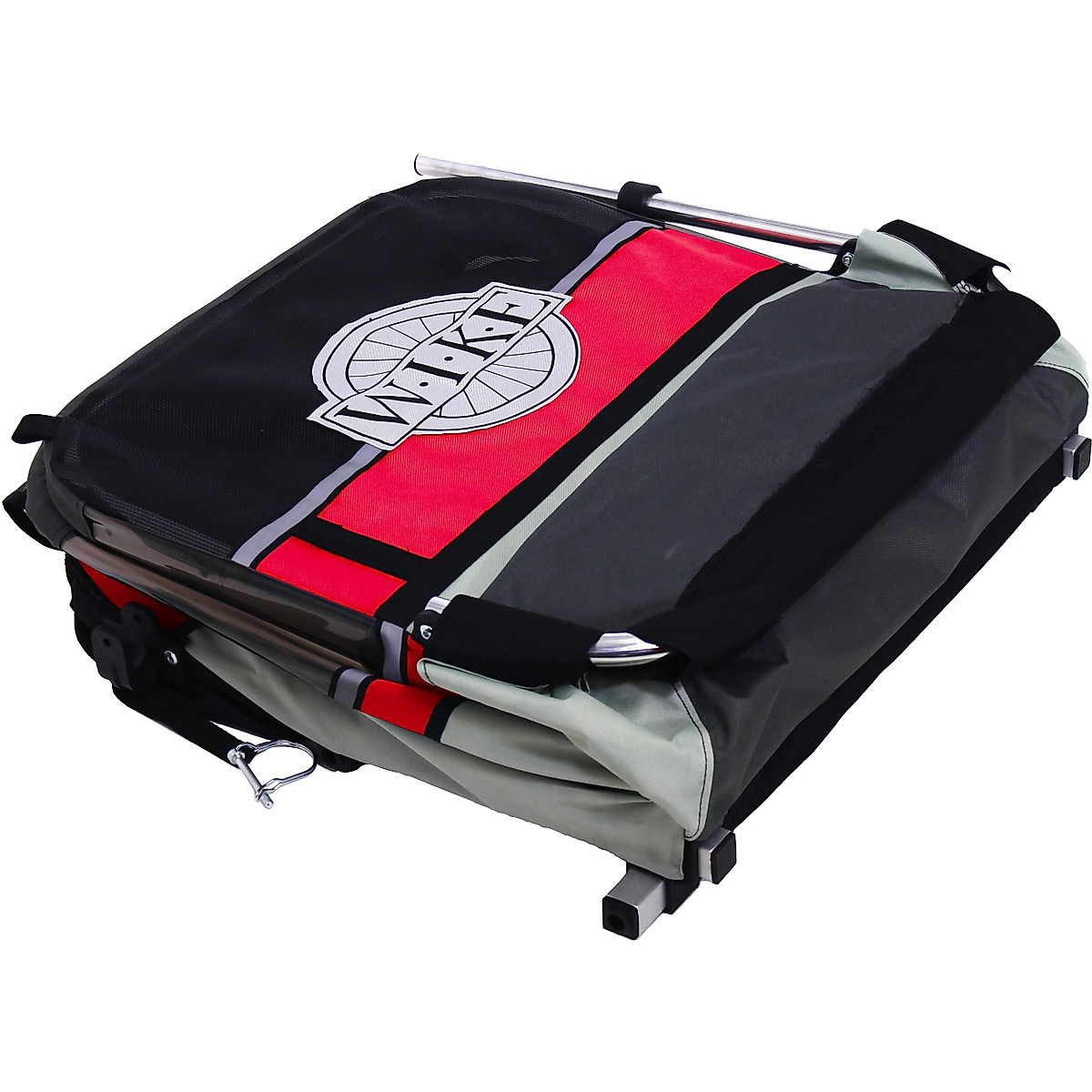 WIKE Children's Junior Bike Trailer: for 1-2 Kids Under 3'10"/100lbs max - Built-in roll cage, Stainless Steel towbar, 5-Point Restraints, Large Cargo Space, roll-up Bug and rain Screens, Safety Flag