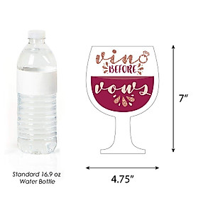Big Dot of Happiness Vino Before Vows - Wine Glass Decorations DIY Winery Bridal Shower or Bachelorette Party Essentials - Set of 20