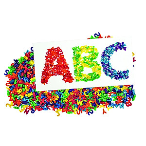 ROYLCO Colored Alpha Noodles, 1/2 lb bag, Alphabet Noodles, 6 Vibrant Colors, Art Supplies, Craft Supply, Ready to Craft, Non-toxic, Ages 4+, Made in the USA, Bright Colors, Easy & Fun