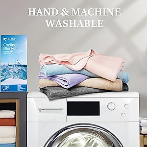 LUXEAR Cooling Blanket for Hot Sleepers Night Sweats Japanese Q-Max>0.4 Arc-Chill Cooling Fiber Keep Adults/Children Cool All Night Twin Size Cool Summer Blanket 59 X 79in -Gray