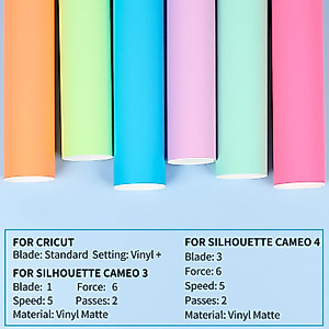 Lya Vinyl Glow in The Dark Vinyl, 6 Sheets Multi Luminous Color Permanent Adhesive Vinyl for Decor Sticker, Craft Cutter