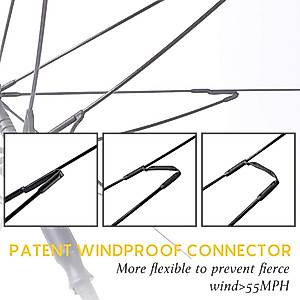 RUMBRELLA Navy Blue Hook Handle Umbrella Windproof UPF 50+, j Stick UV Umbrellas Auto Open 54IN