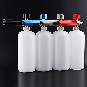 yuye-xthriv High Pressure Car Wash Water Guns Garden Foam Watering Can Adjustable Rotary Nut Pressure Washer Snow Foam Spray Lance with 1L Bottle Grey
