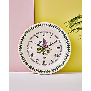 Portmeirion Botanic Garden 10.5" Wall Clock | Garden Lilac Motif | Fine Earthenware | Chip Resistant Glaze | Made in England | Ideal for Room & Kitchen Décor