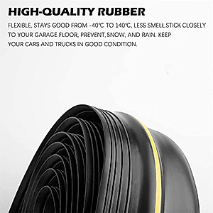 Universal Garage Door Bottom Threshold Seal Strip,Weatherproof Rubber DIY Weather Stripping Replacement, Not Include Sealant/Adhesive (10Ft, Black)