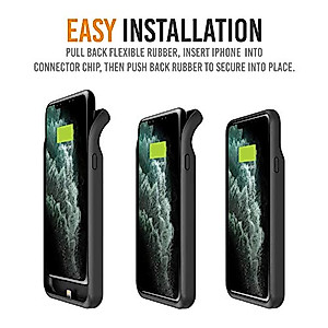 Alpatronix iPhone 11 and iPhone XR Battery Case, 5500mAh Slim Portable Protective Extended Charger Cover with Wireless Charging Compatible with iPhone 11 and iPhone XR (6.1 inch) - Black