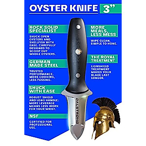 Dalstrong Oyster Shucking Knife - 3" Professional Clam and Shellfish Tool - Gladiator Series Elite - Forged German High-Carbon Steel - G10 Handle - Sheath Included - NSF Certified