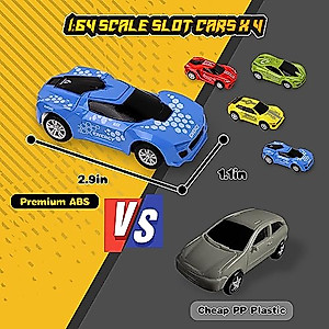Slot Car Race Track Sets Toys for Kids with 4 Slot Cars & 22 FT Dual Racing Game Lap Overpass Track, High-Speed Race Car Track Toys for Boys, Gifts for 6-8 8-12 Boys Girls