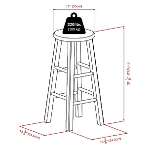 Winsome Wood Ivy Model Name Stool, Rustic Teal/Walnut 13.6x13.6x29.1