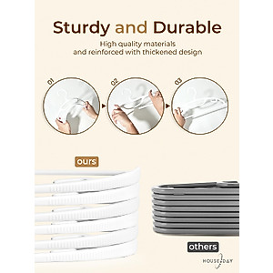 HOUSE DAY White Plastic Clothes Hangers, Heavy Duty Coat Hangers 24 Pack, Premium Thick Wide Shoulder Suit Hanger with Non-Slip Hook, Space Saving Hangers for Shirts, Sweaters, Dresses, Pants