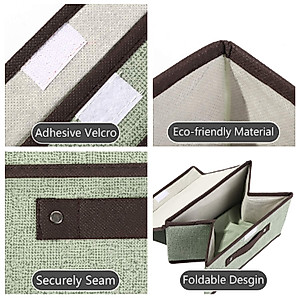 maxgoods Foldable Storage Bins with Lids and Handles, 4 Packs Cube Clothes Storage Bags Organizer Boxes for Closet Shelves Home Foldable Cloth Storage (Light Green, Small)
