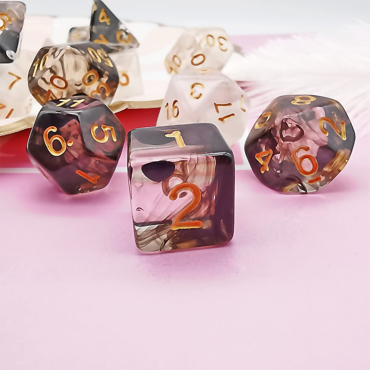 DND Dice Set 2 Pack Polyhedral D&D Dice Gorgeous Dice for Dungeons and Dragons Dice Goblin DND Role Playing Games and Table Games Gifts - Black and White