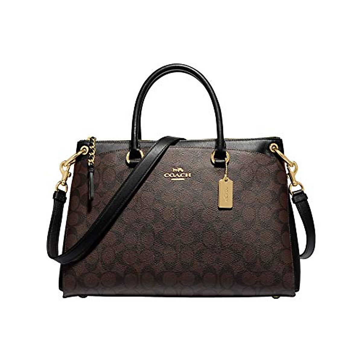 COACH Signature Mia Satchel Brown/Black One Size