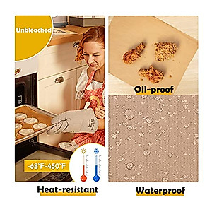 Parchment Paper Sheets, 9x13 In Non-Stick Precut Baking Parchment for Baking, Grilling, Air Fryer, Steaming, and More (Unbleached) - Quarter Sheet Size, Perfect for Bread, Cakes, Cookies, 120PCS