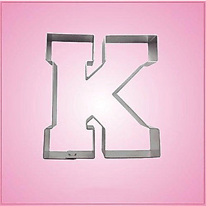 Varsity Letter K Cookie Cutter 4.25 Inch (Metal) aluminum