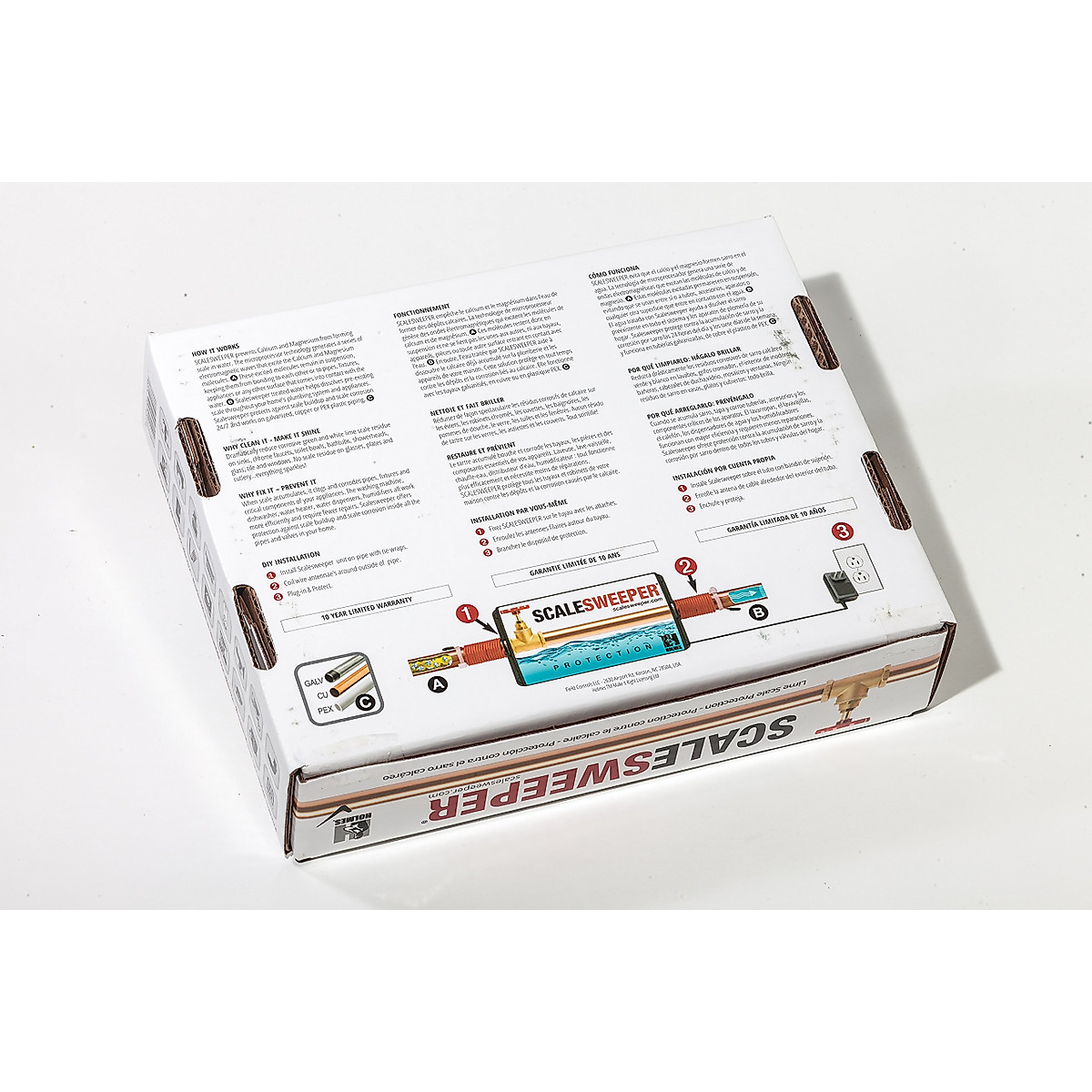 Scalesweeper Water Descaler | Electronic Water Conditioner Installs Where Water Enters Home To Protect Plumbing, Water Heater, Appliances 24/7 | Prevent Hard Water Scale & Scale Buildup