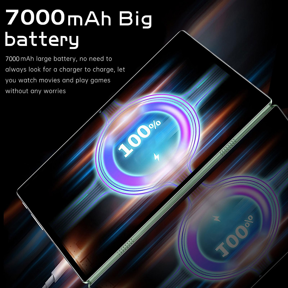 DAUERHAFT 10.1 Inch Tablet Dual Speakers Dual Camera Support 100-240V Fast Charging 8GB 256GB Tablet for Android 12 for Home (US Plug)