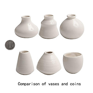 Pearlead Set of 6 Magnetic Mini Ceramic Vase Refrigerator Magnets Sticker Fridge Whiteboard Magnets for Home and Office Refrigerator Decoration