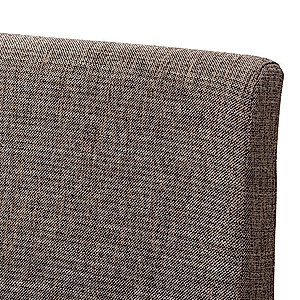 Baxton Studio Nexus Dining Chair Walnut Wood Finishing and Gravel Fabric Upholstered Dining Side Chair