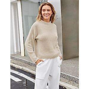 GTLIAE Womens 2 Piece Outfits Sweater Sets Long Sleeve Pullover Knit Top Loose Pant Tracksuit Lounge Set(White-XL)