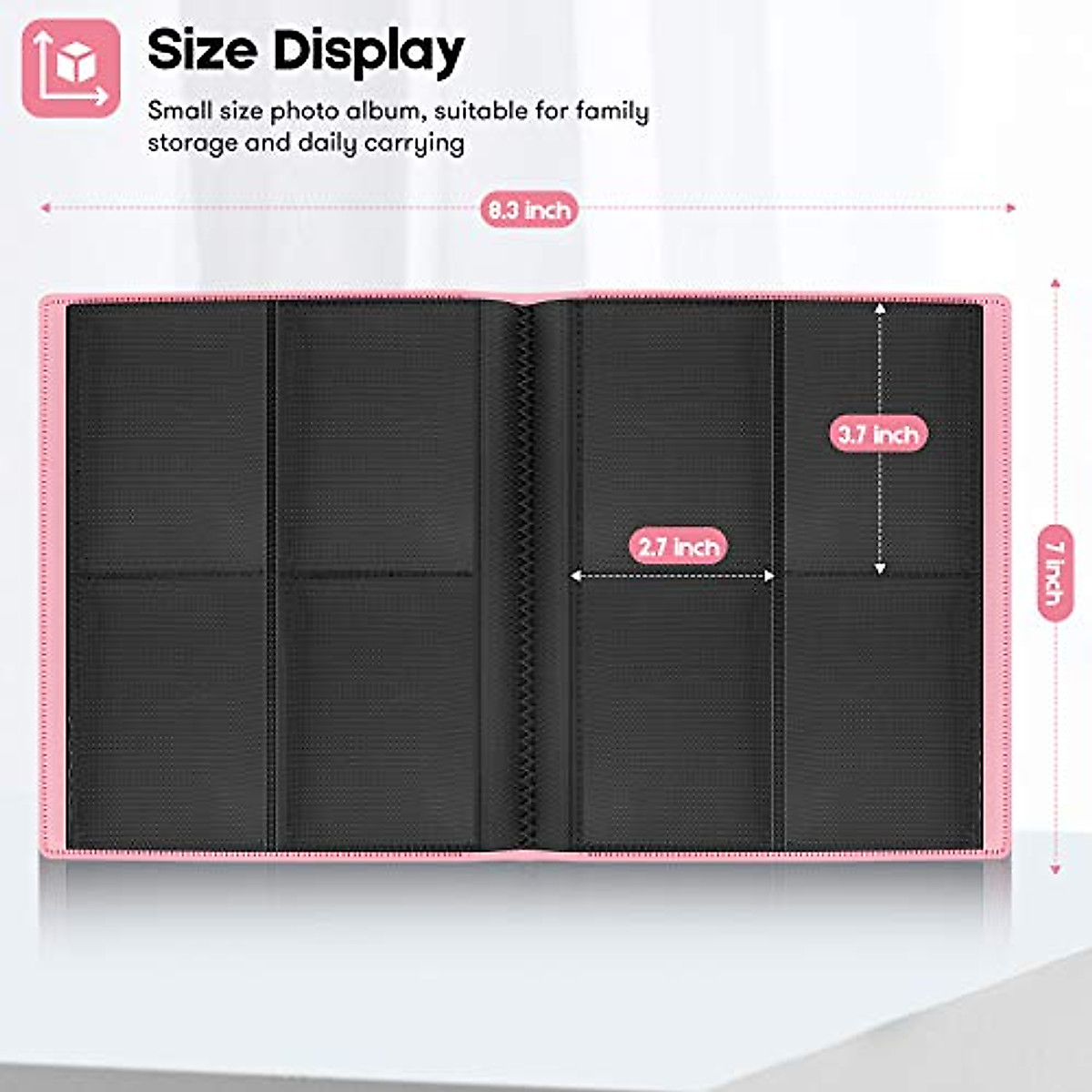 Ablus 160 Pockets Mini Photo Album for Fujifilm Instax Mini Camera, Polaroid Snap, Z2300, SocialMatic Instant Cameras & Zip Instant Printer (Pink)
