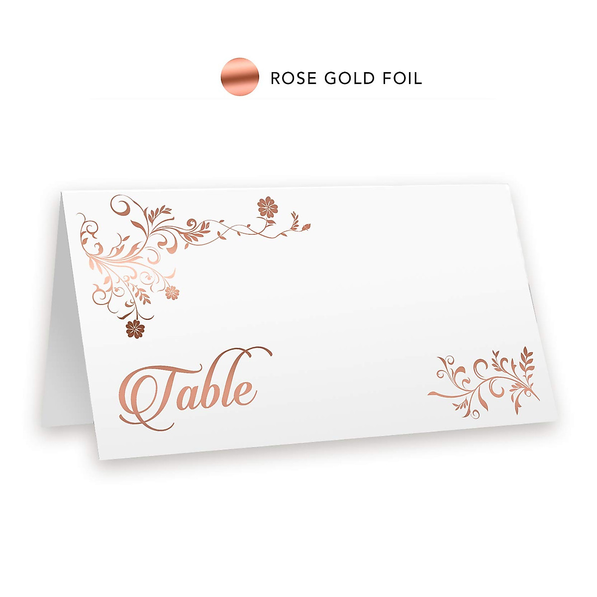 Reserved Table Signs Cards Rose Gold Foil, 20-Pack Table Tent, VIP Place Card, Reserved Rose 5