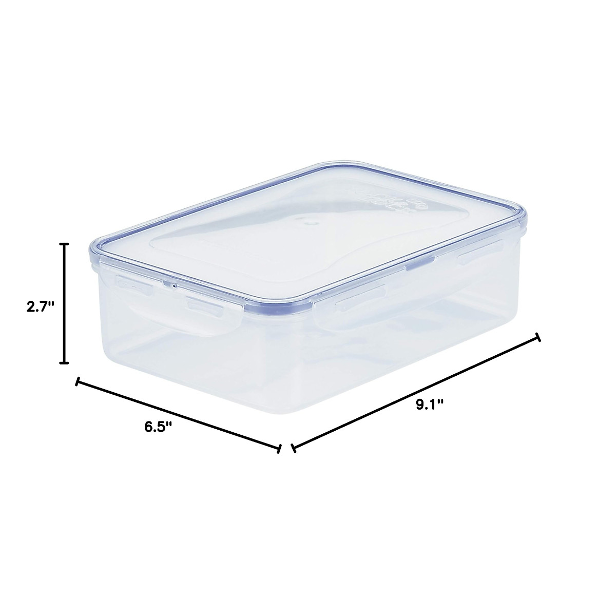 LocknLock Easy Essentials Food Storage lids/Airtight containers, BPA Free, Rectangle-54 oz-for Veggies, Clear