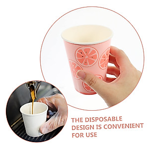 OHPHCALL Gold Embossed Mixed Color Lemon Cups Set 8Pcs Disposable Paper Drink Cups Compact Juice Storage for Party Supplies