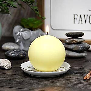 Zest Candle 6-Piece Ball Candles, 3-Inch, Ivory