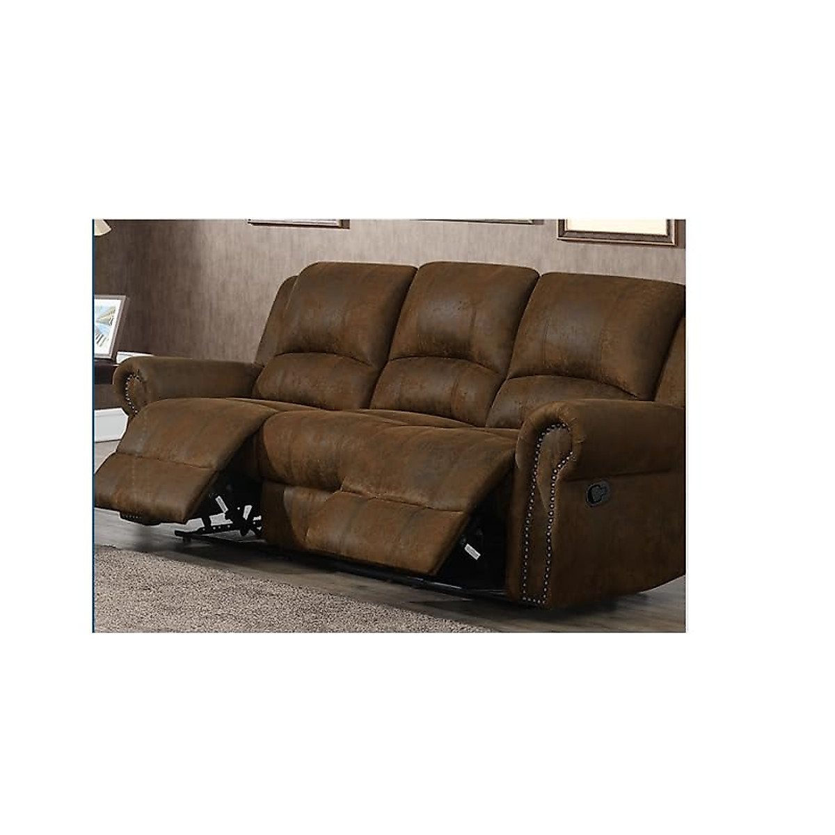 Coaster Furniture Sir Rawlinson Motion Sofa with Nailhead Studs Buckskin Brown 650151