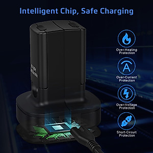 KEKUCULL Rechargeable Battery for Xbox 360 Controller, Charger Dual Charging Station Dock with 2 Pack Rechargeable Battery Compatible with Xbox 360