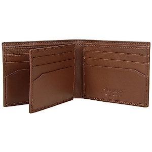 Steve Madden Men's Leather Wallet Extra Capacity Attached Flip Pockets, Cognac (Glove), One Size