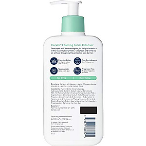 CeraVe Foaming Facial and Hydrating Cleanser, 12 Fl Oz (Pack of 2)