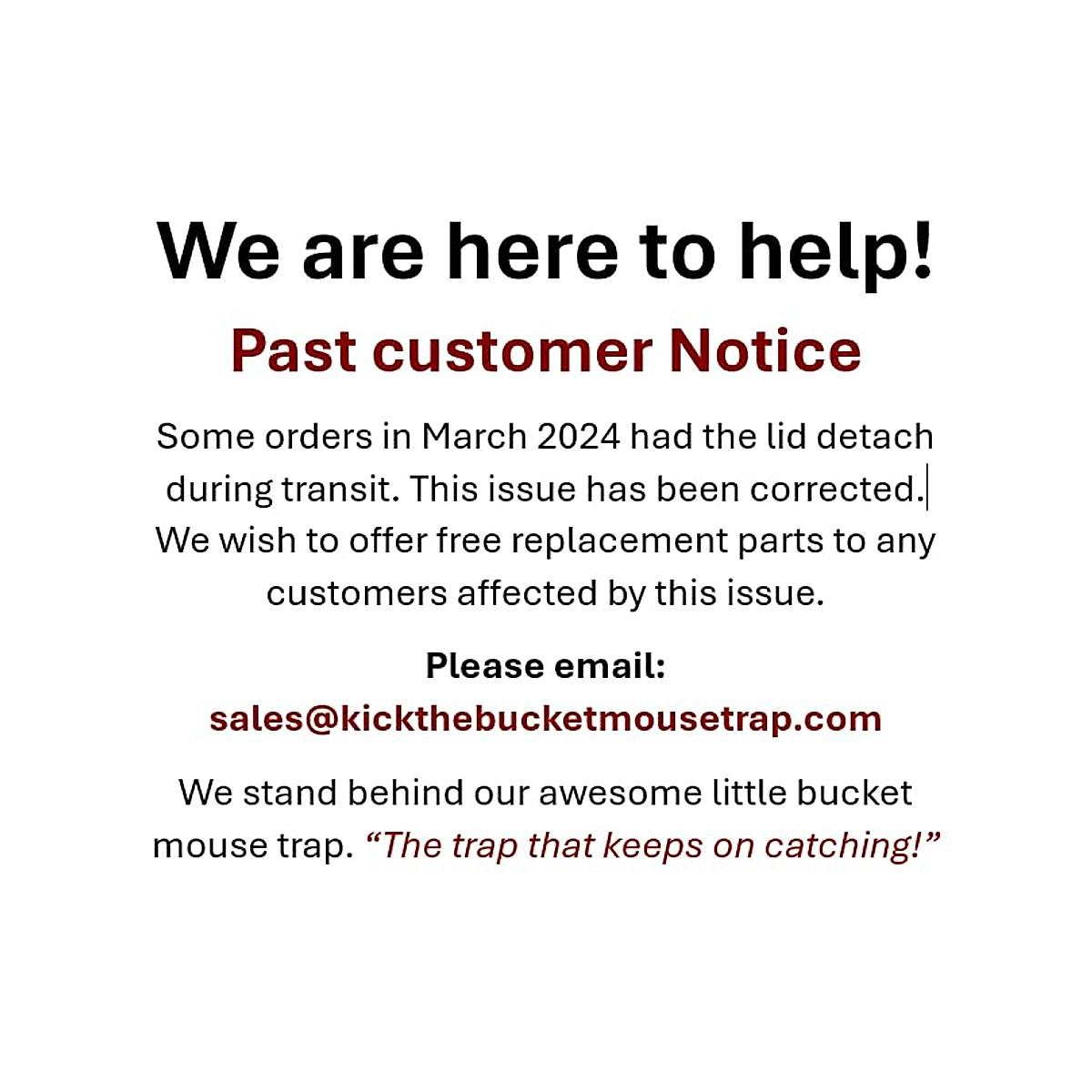 Little Bucket Mouse Trap - Complete kit Includes Bucket, ramp, and Roller