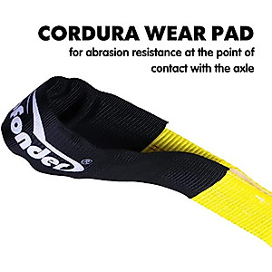 Autofonder Complete Axle Strap Tie Down Kit 10' Heavy Duty Vehicle Tie Down Strap-Breaking Strength 10,000lbs-Working Load Limit 3,333lbs-Car Tire Straps for Car, Truck, UTV & More