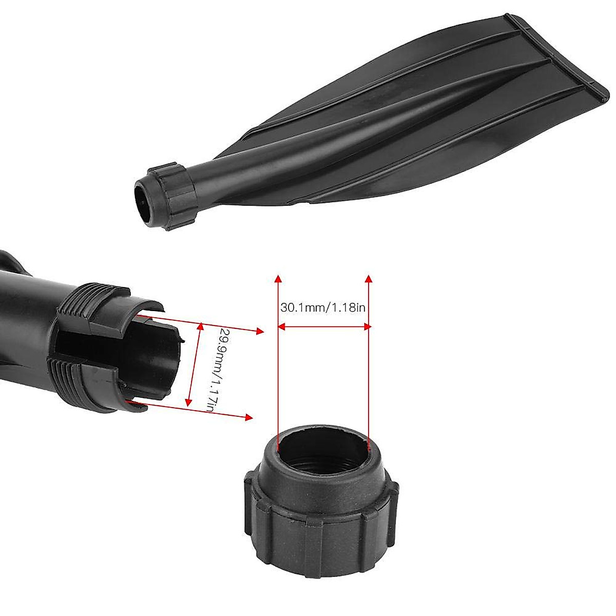 Vbestlife 1 Pair Lightweight Kayak Canoe Boat Paddle Blade Leaf Oar Replacement Accessories with Screw Black