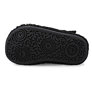 Scurtain Unisex Kids Toddler Slippers Socks Fleece Slippers for Boys Girls Baby Artificial Woolen Booties with Non-Slip Rubber Sole baby slippers baby boy slippers Black 3.5-4.5 Infant