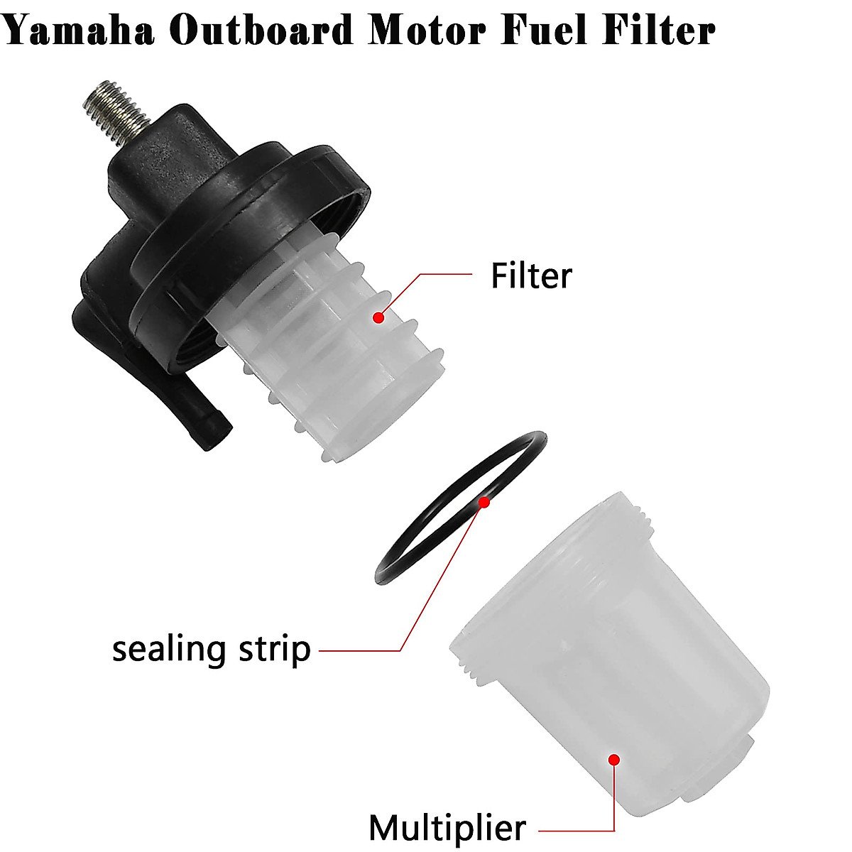 61N-24560-00-00 Fuel Filter for Yamaha Sierra Marine Outboard 9.9HP 15HP 20HP 25HP 30HP 40HP 55HP 48HP 50HP 55HP 60HP 70HP 75HP 90HP 2 4 stroke fuel filter 18-79910