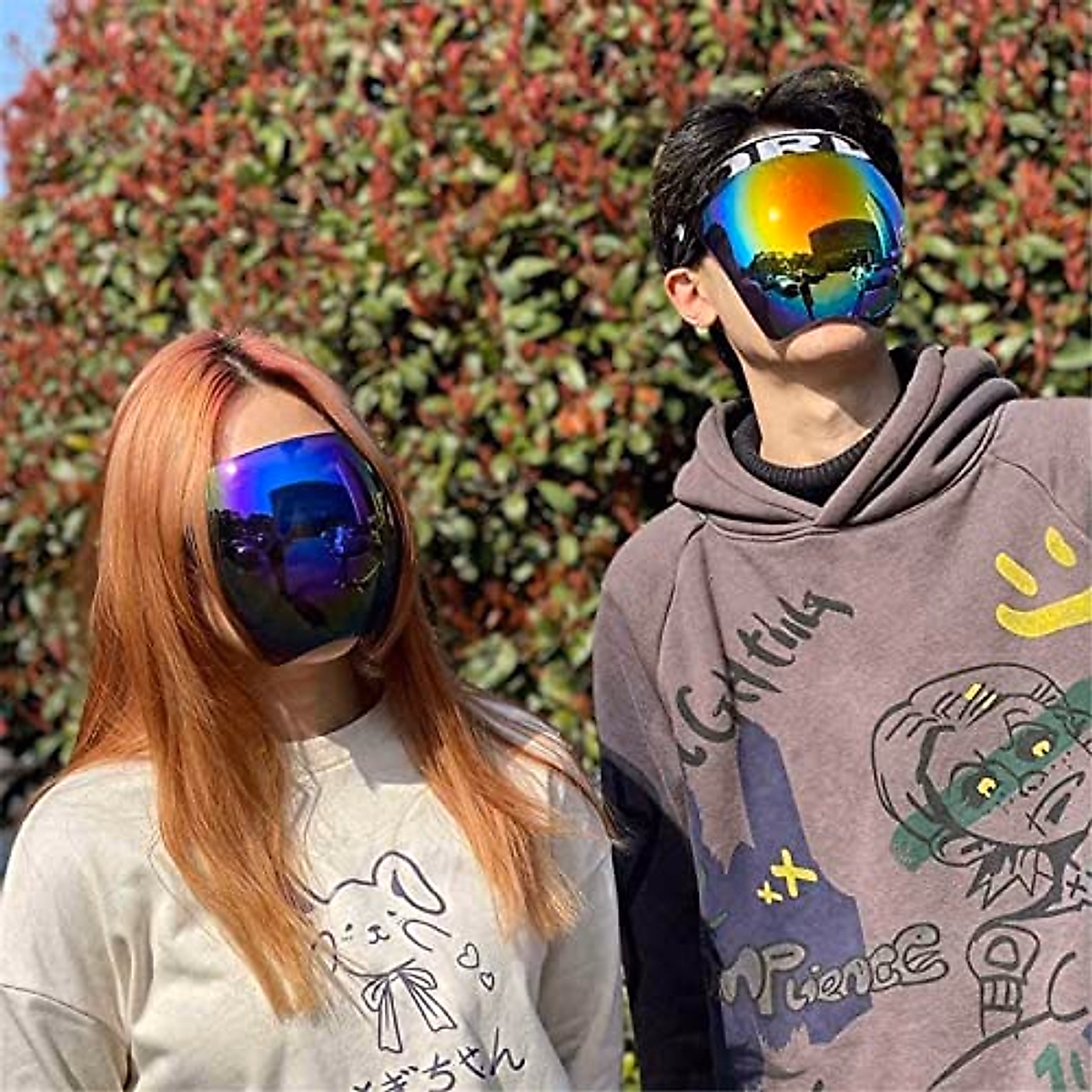 GAWYOEX Full Face Sunglasses,Oversized Polarized Tinted Face Shield,Mirrored Face Shield Anti-fog for Outdoor, Futuristic Cycling Beach for Men & Women(C)