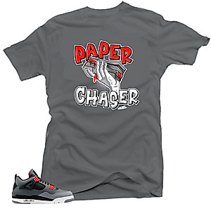 Jordan 4 Infrared Volt Match Tees - Paper Chaser $ Grey | 3X-Large