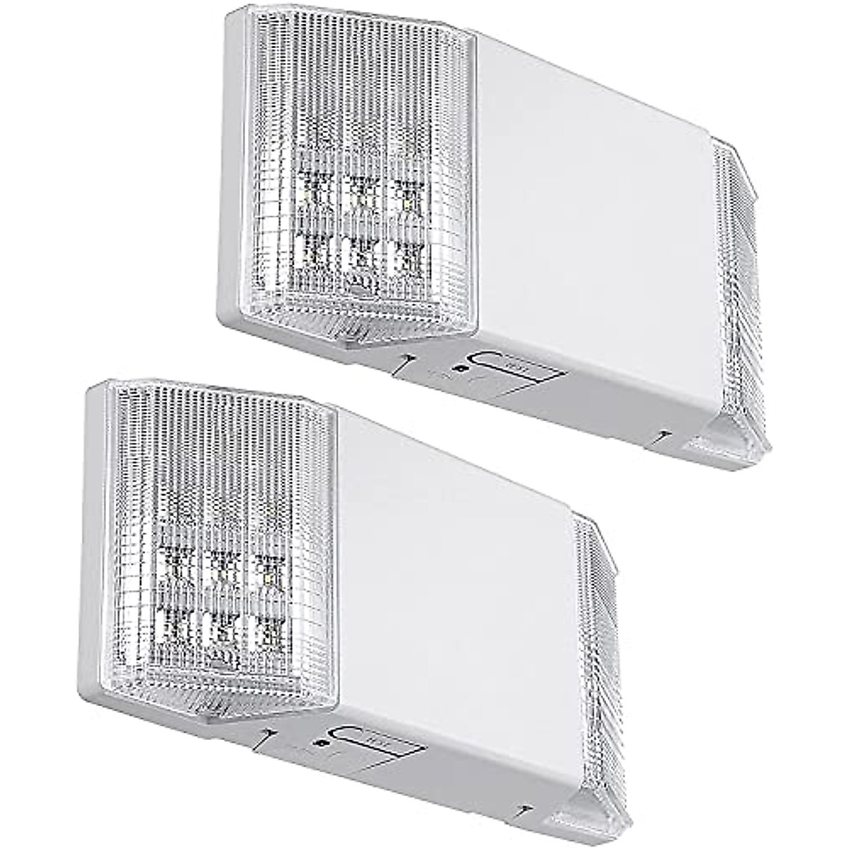 TORCHSTAR LED Emergency Lighting, Commercial Emergency Lights with Battery Backup, UL Listed, Two Heads, AC 120/277V, Hardwired Emergency Exit Light Fixture for Business, Home Power Failure, Pack of 2