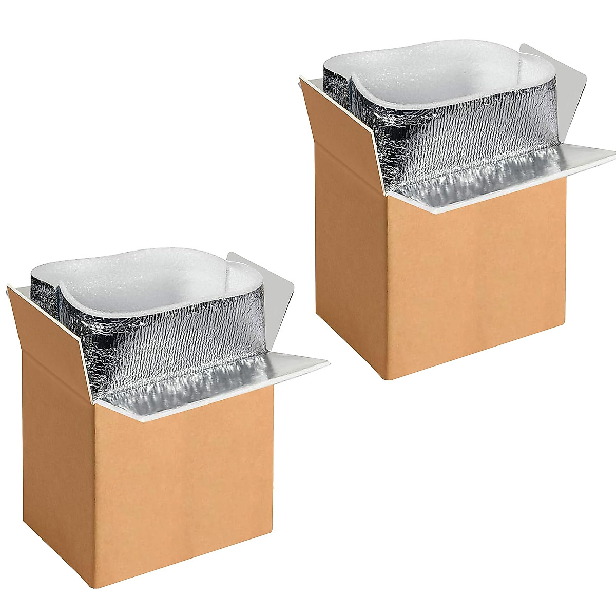YSSOA Thermo Chill Double Insulated Carton with Foil Insulated Bag Liner, Small Mailing Box, Shipping Box for Mailing, Shipping, Packing, Moving,Box Inside Dimension 6’’x5’’x9’’, 2 Pack.