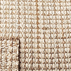 SAFAVIEH Natural Fiber Collection 6' x 9' Ivory NF186A Handmade Boho Farmhouse Woven Jute Area Rug