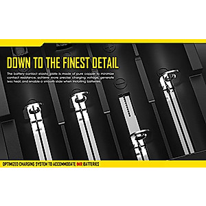 NiteCore Intellicharger New I4 V2 Universal 4 Channel Li-Ion Ni-Cd Ni-MH Smart Charger, Black